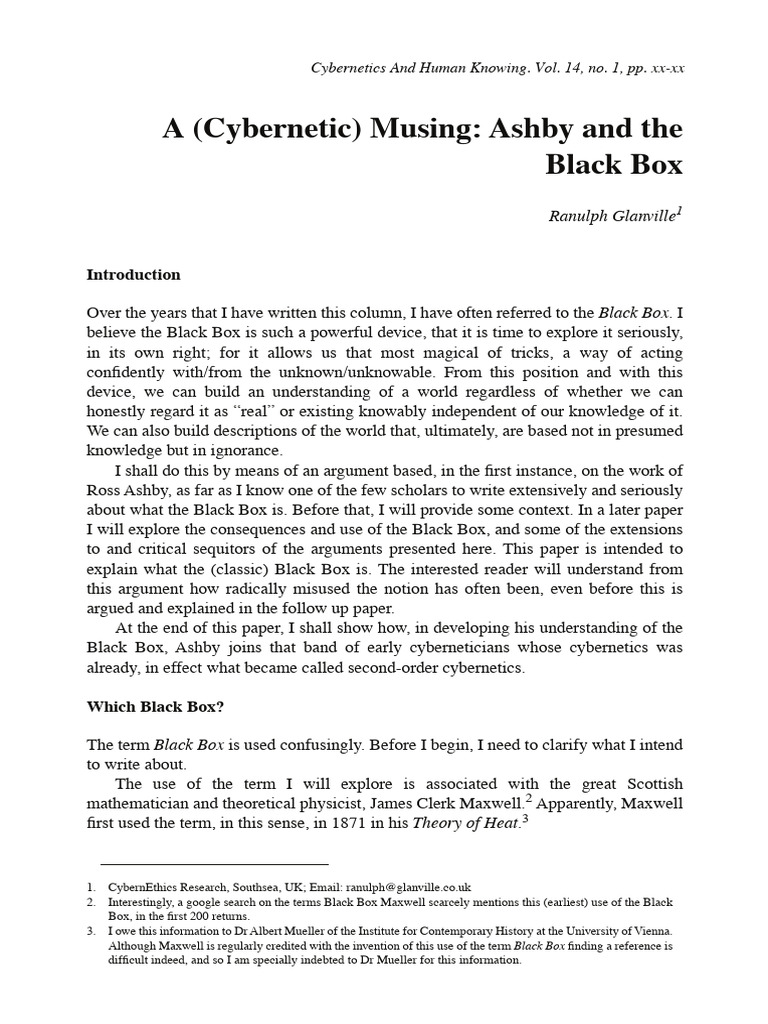 Ashby and The Black Box | PDF