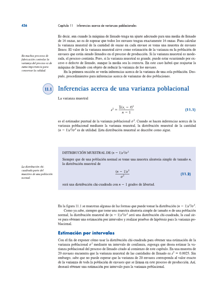 Intervalos de Confianza para La Varianza | PDF