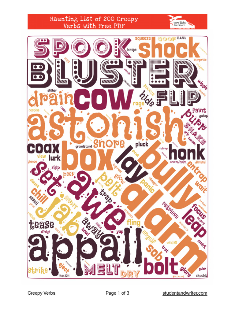 7c9f3 Creepy Verbs 1 | PDF