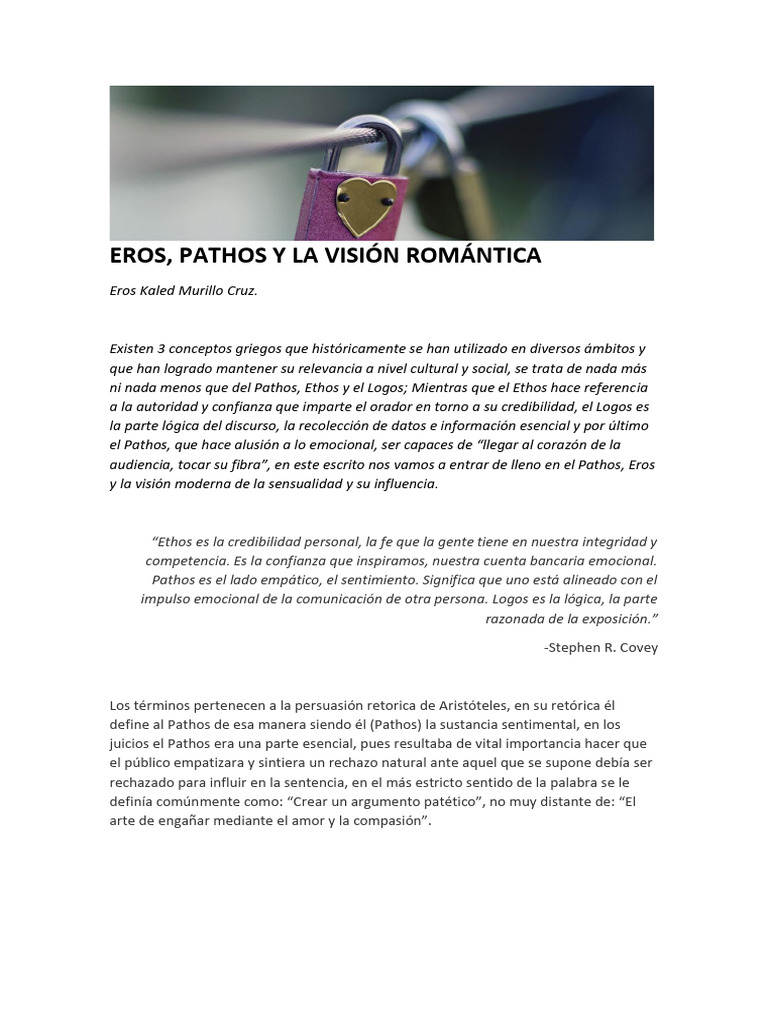 Pathos y Eros | PDF