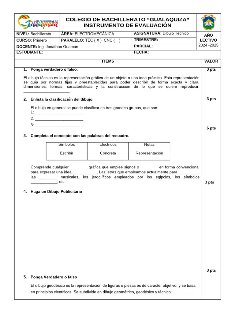 Prueba_Dibujo_Técnico_1T | PDF
