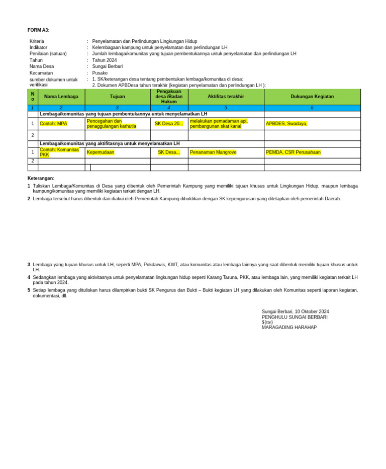 Form A3 | PDF