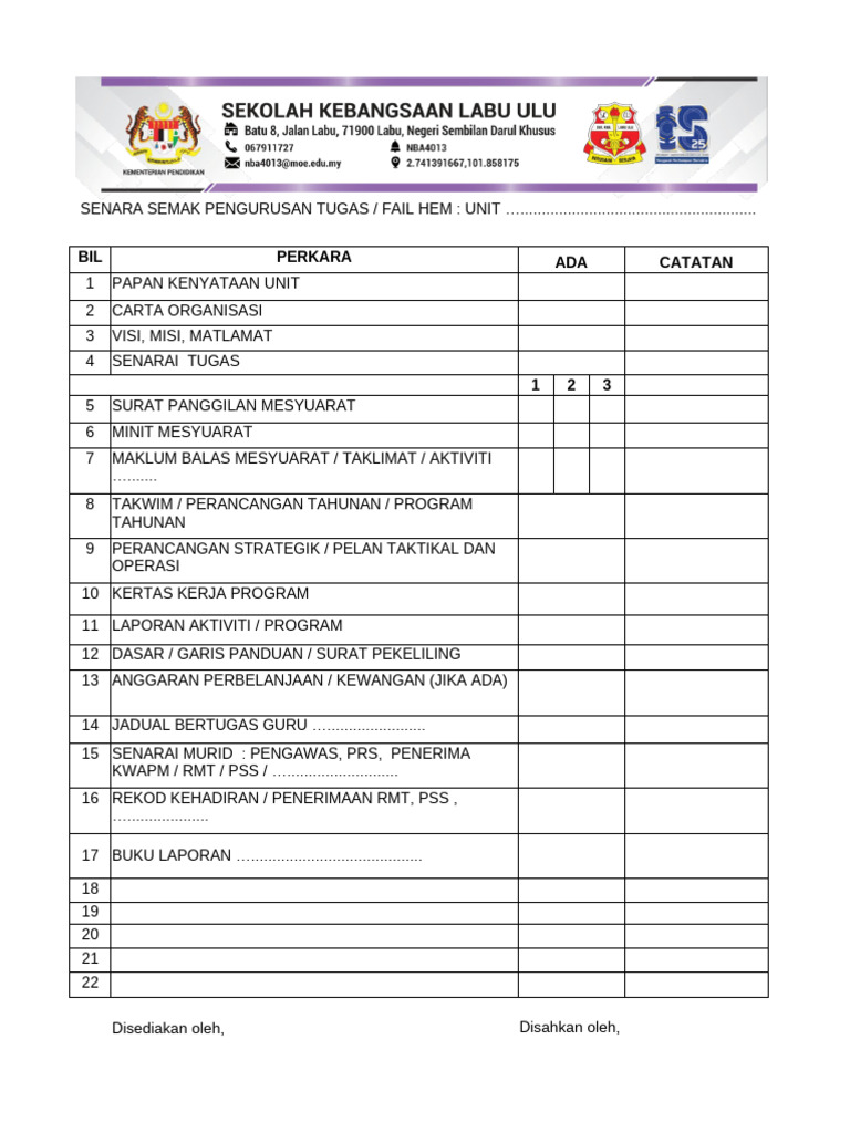 Draf Senarai Semak Fail | PDF