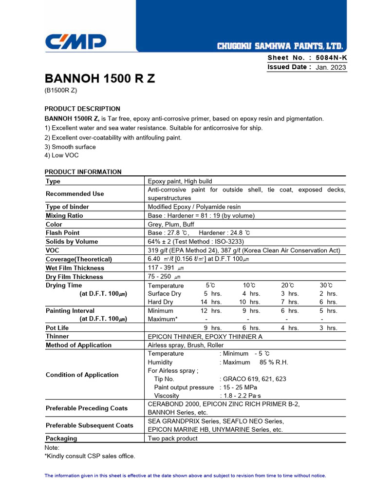 1 Bannoh 1500 RZ | PDF | Paint | Epoxy