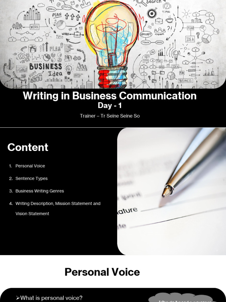 Writing in Business Communication Day 1 | PDF