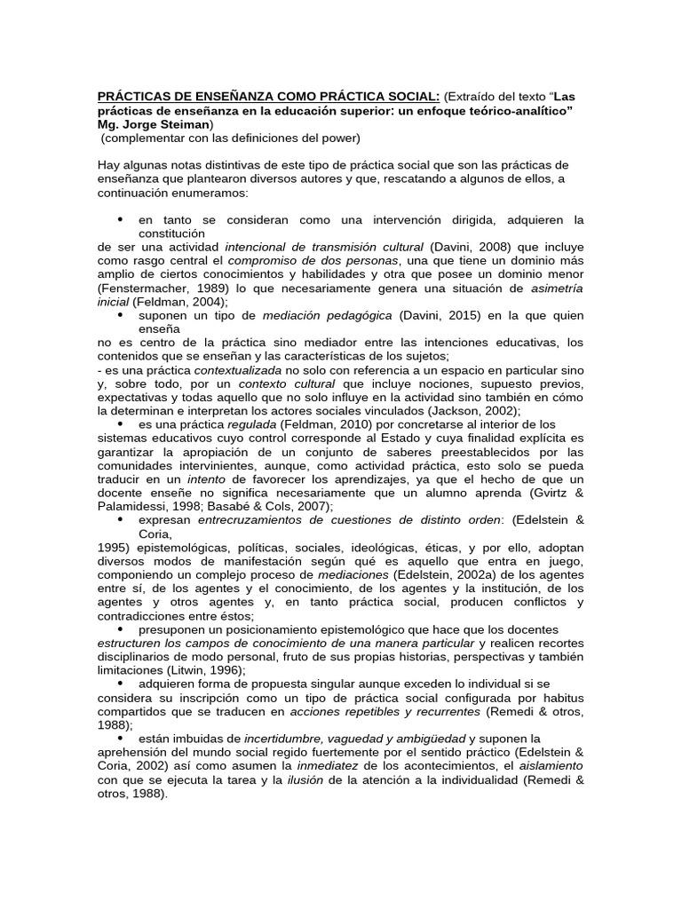 Prácticas de Enseñanza Como Práctica Social | PDF