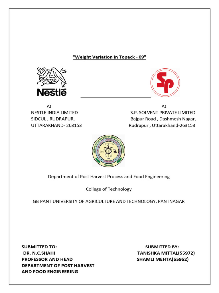 Final Nestle Project Report | PDF