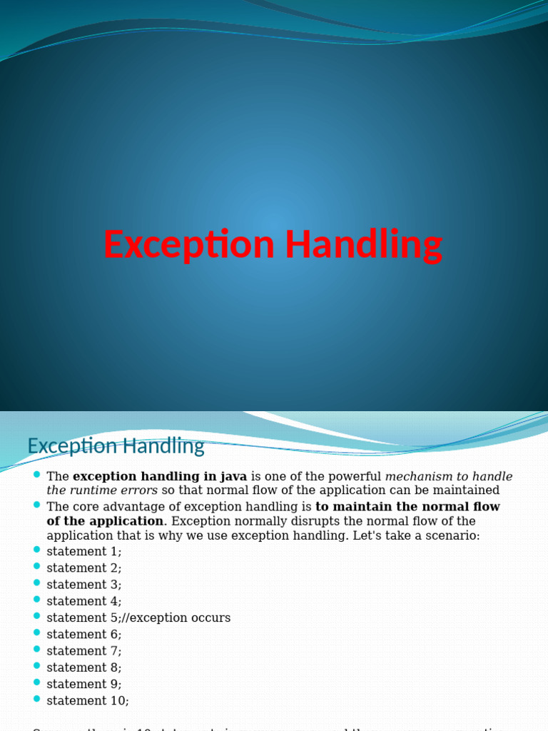 10 - Exception Handling (Autosaved) | PDF