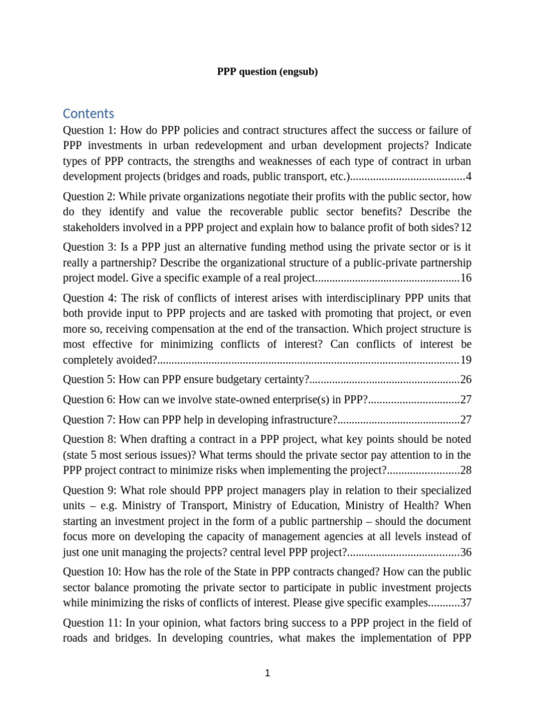 Đề Cương PPP | PDF