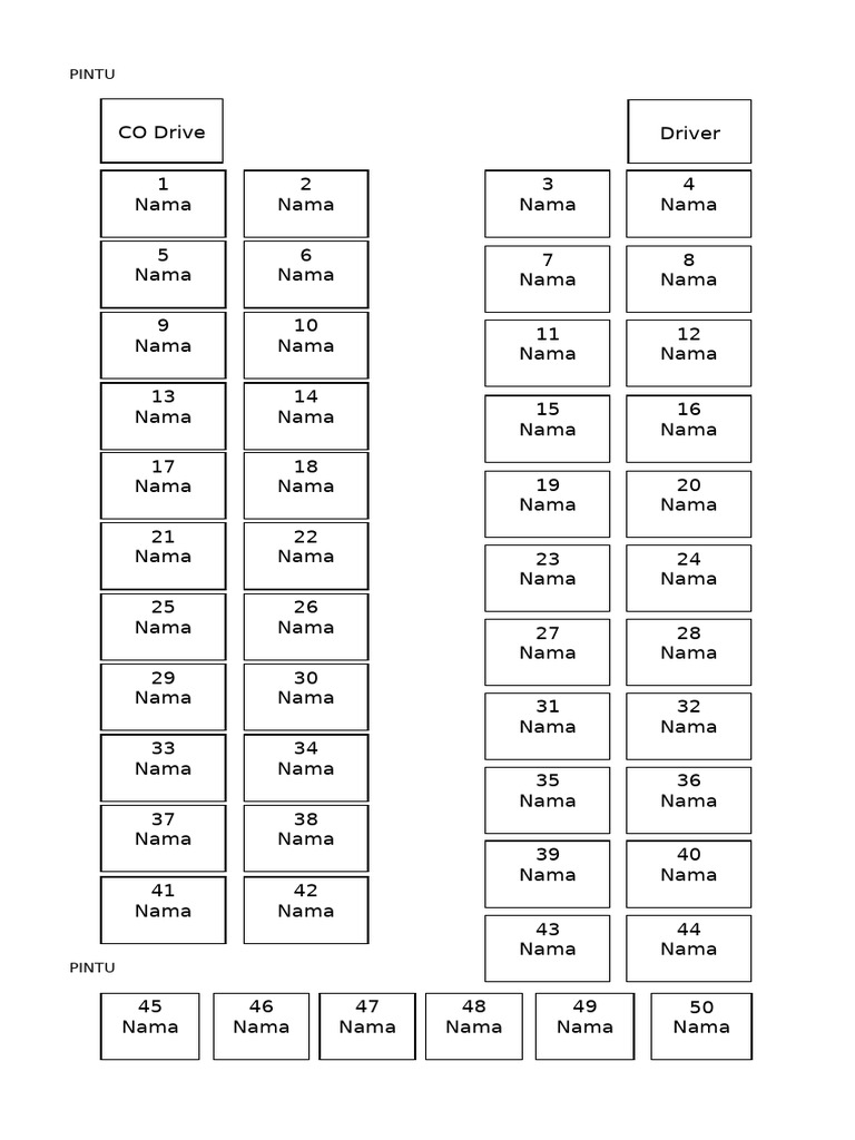 Denah Bus 50 Seat | PDF