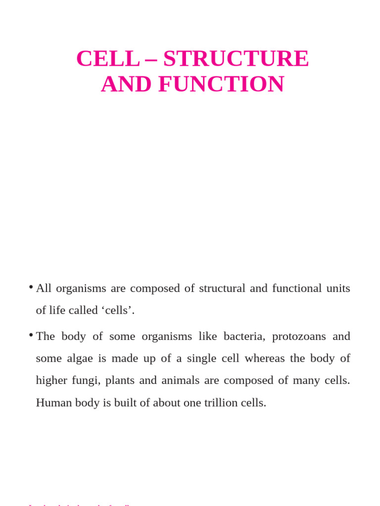 Cell - Structure and Function-1 | PDF