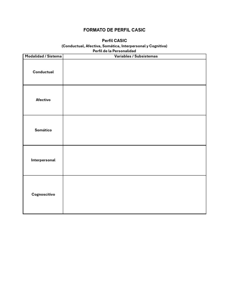 Formato de Perfil Casic | PDF