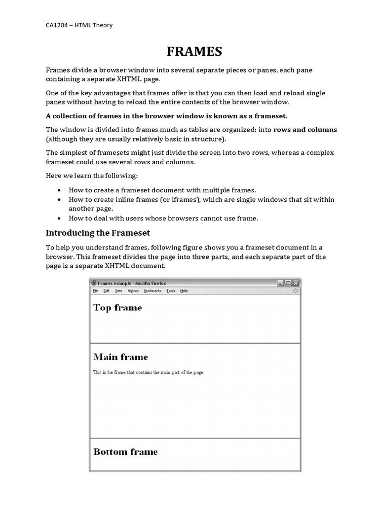 HTML-Frameset 01 | PDF