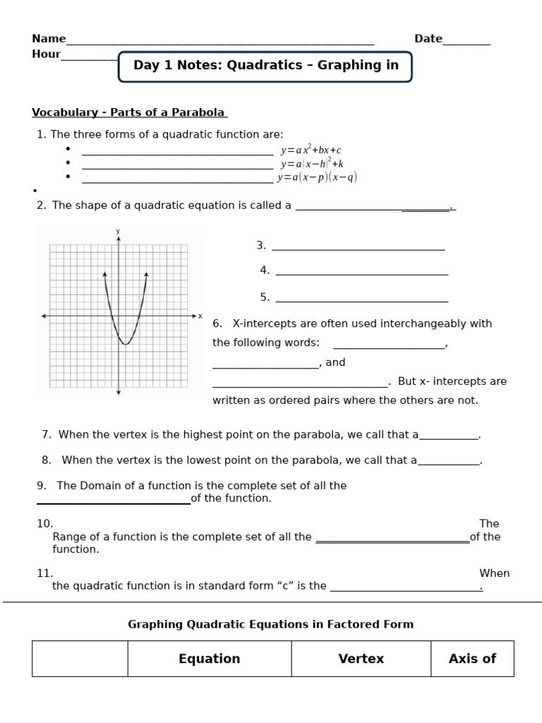 Unit 4 Quadratics | PDF