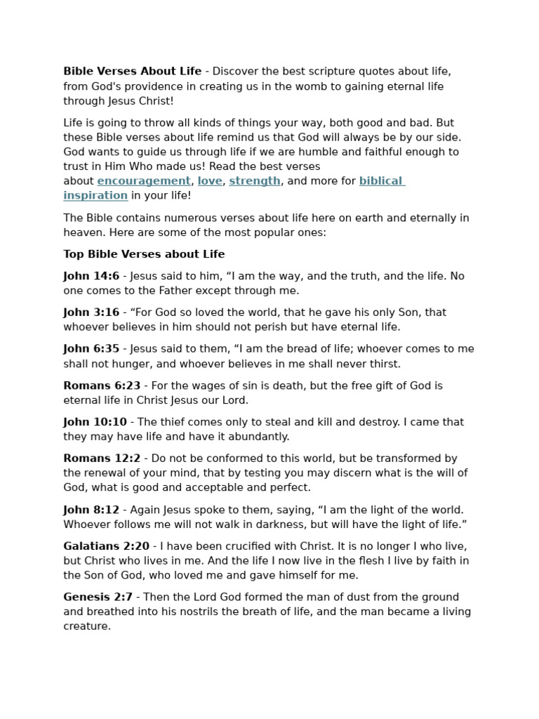 Life Verses | PDF