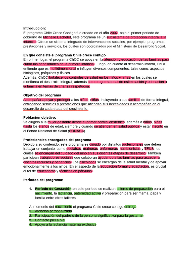 Chile Crece Contigo | PDF