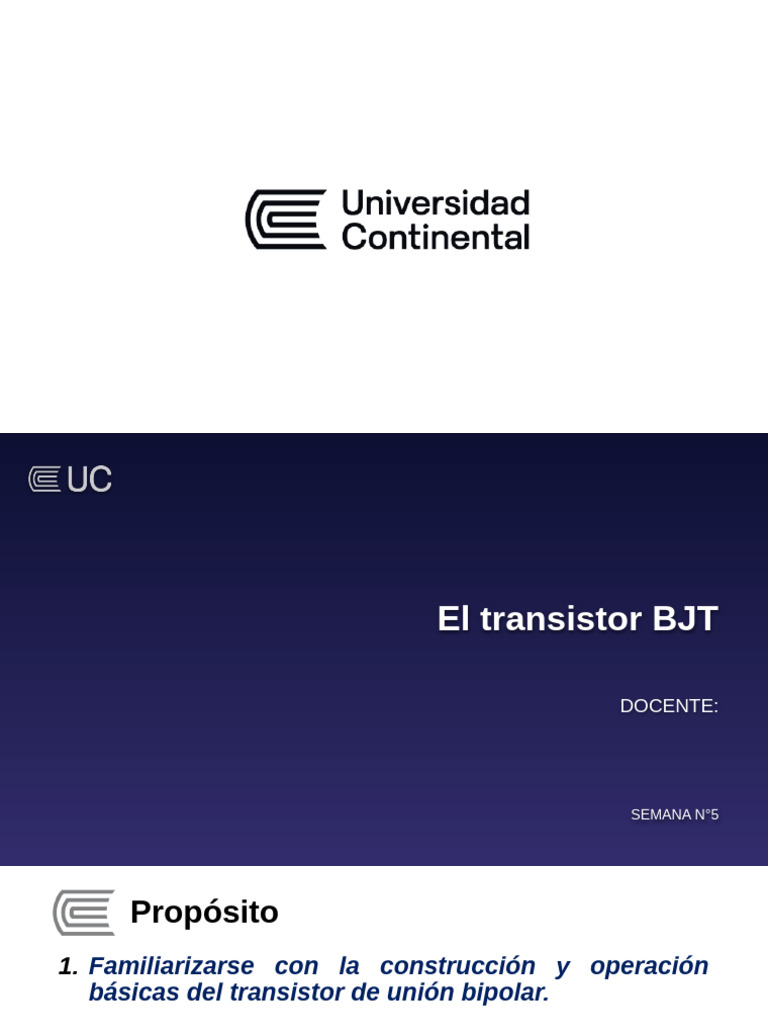 Semana 5 - Transitor BJT | PDF
