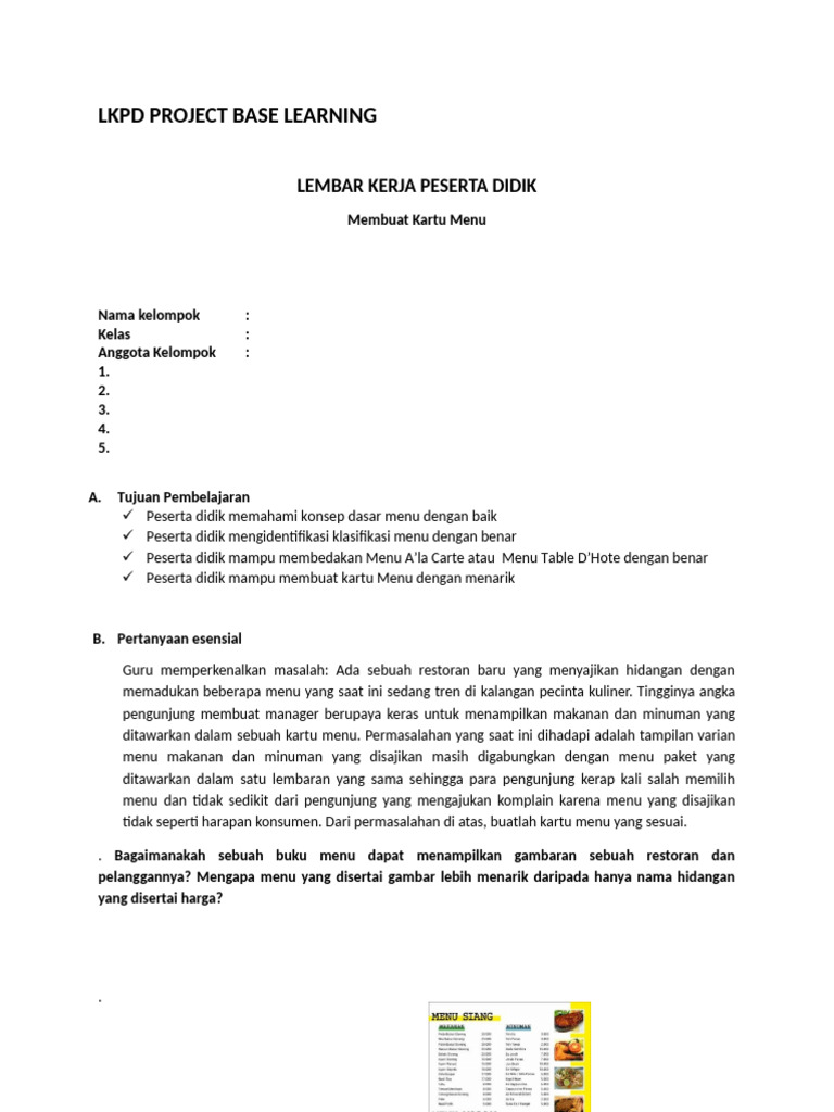 Contoh LKPD | PDF