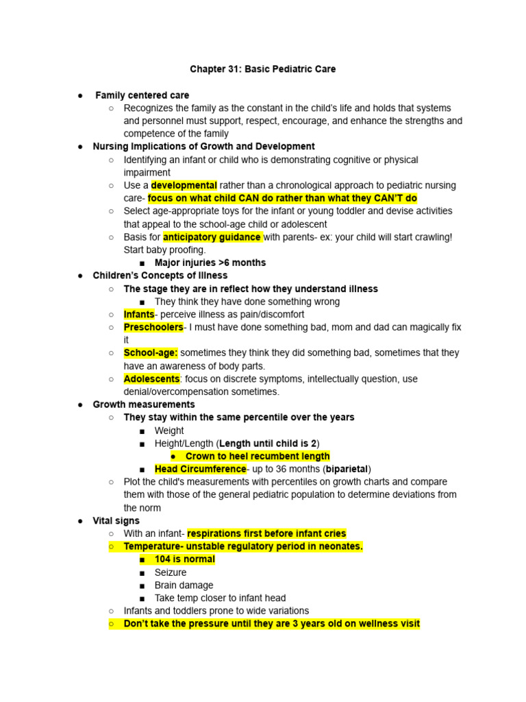Chapter 31 Basic Pediatric Nursing Care | PDF | Child Abuse | Infants