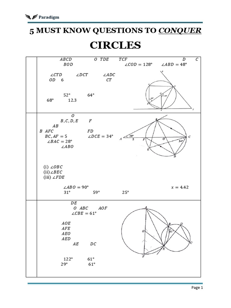 Secondary 4 E Math by Paradigm Circles | PDF