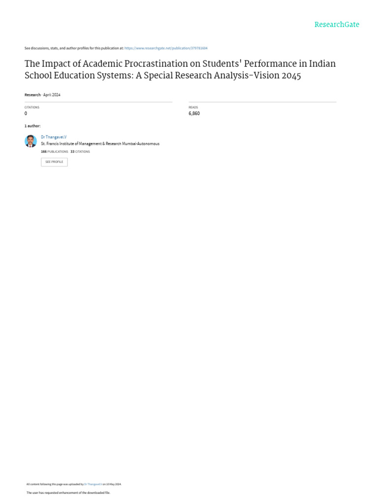 The Impact of Academic Procrastination On Students Performance in ... The Impact of Academic Procrastination On Students Performance in ...