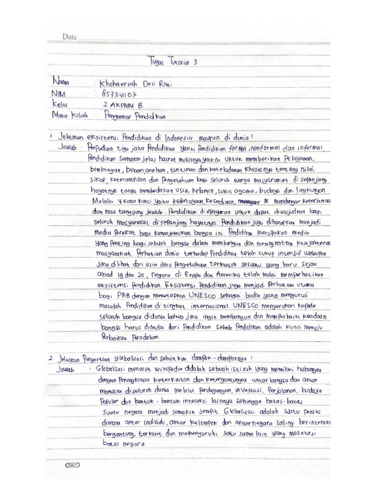 TTM3 Pengantarpendidikan Khohaeriahdesirati 857341107 | PDF