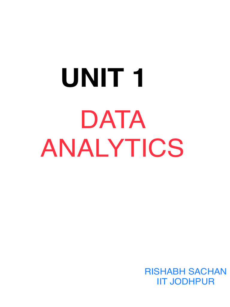 Unit One Data Analytics | PDF