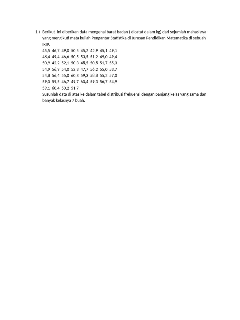 Tugas 1 Penyajian Data Dalam Tabel | PDF