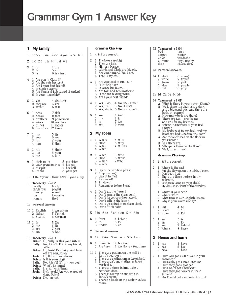 Grammar Gym Ak 1 | PDF