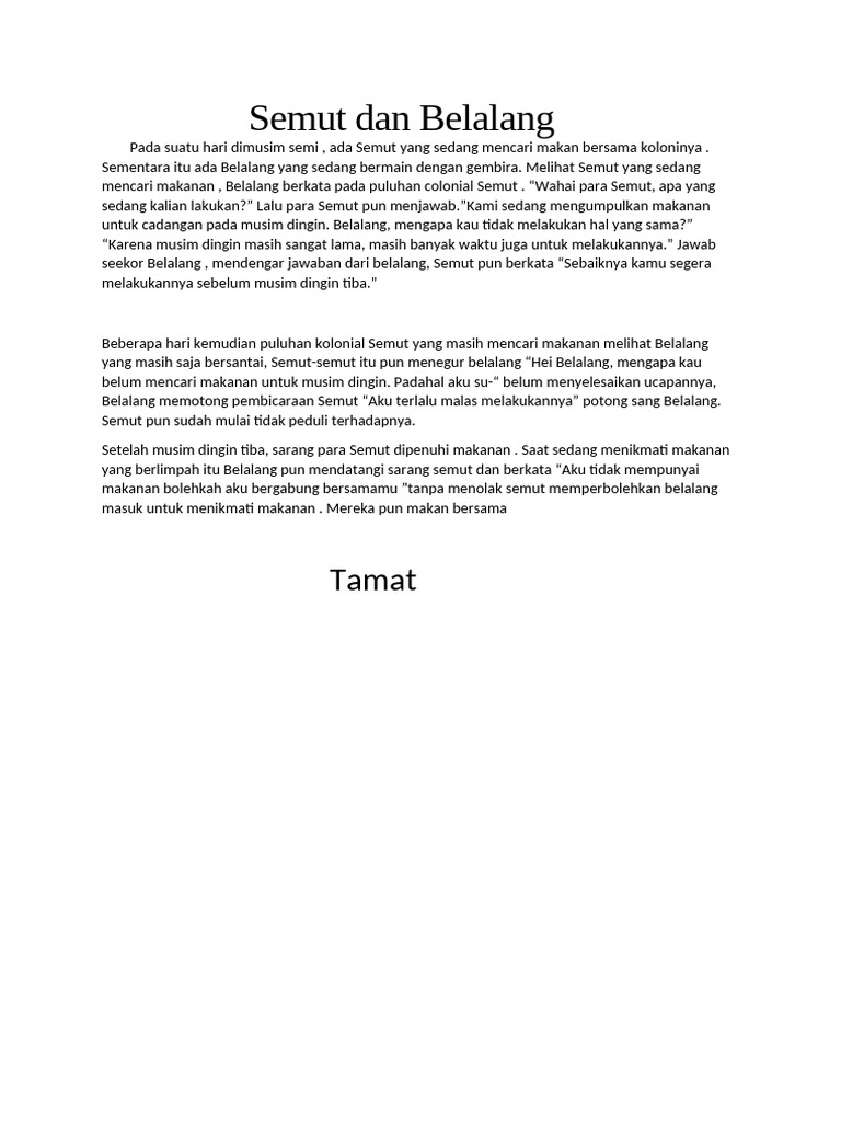 Semut Dan Belalang Pdf