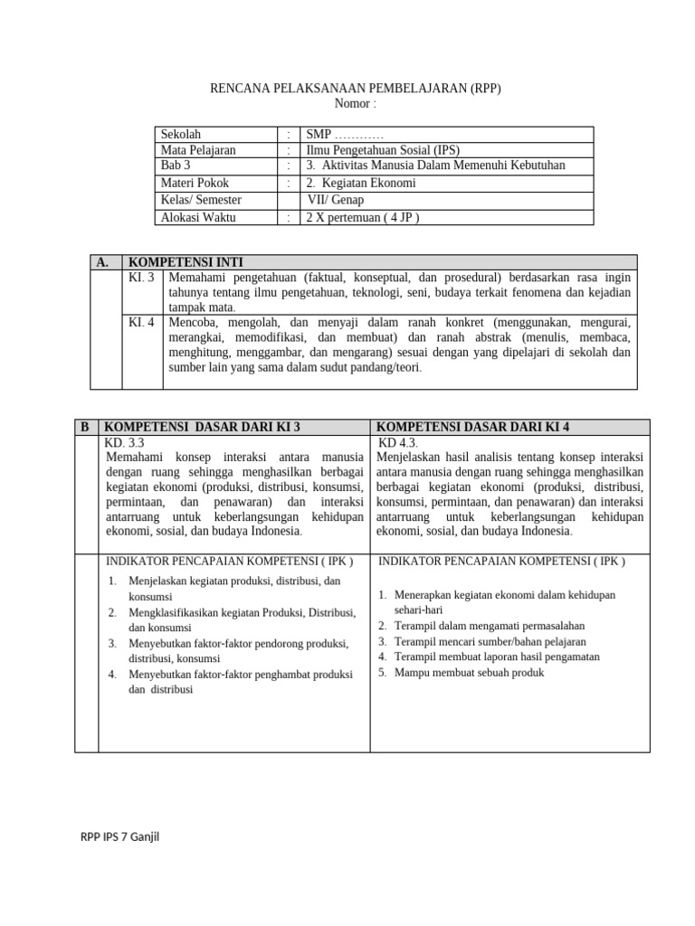 RPP Bab 3 Sub 2 | PDF
