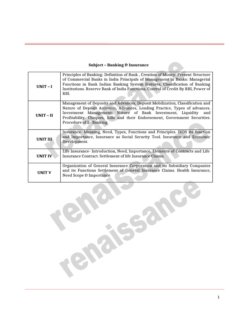 Banking Insurance - Docx Final 19 Repaired - 1 | PDF