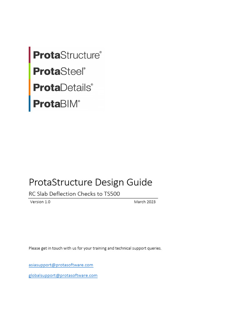 Protastructure Design Guide RC Slab Deflection Checks (TS500) | PDF