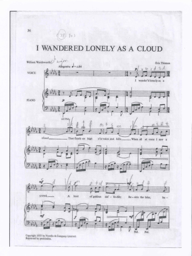 I Wandered Lonely As A Cloud | PDF