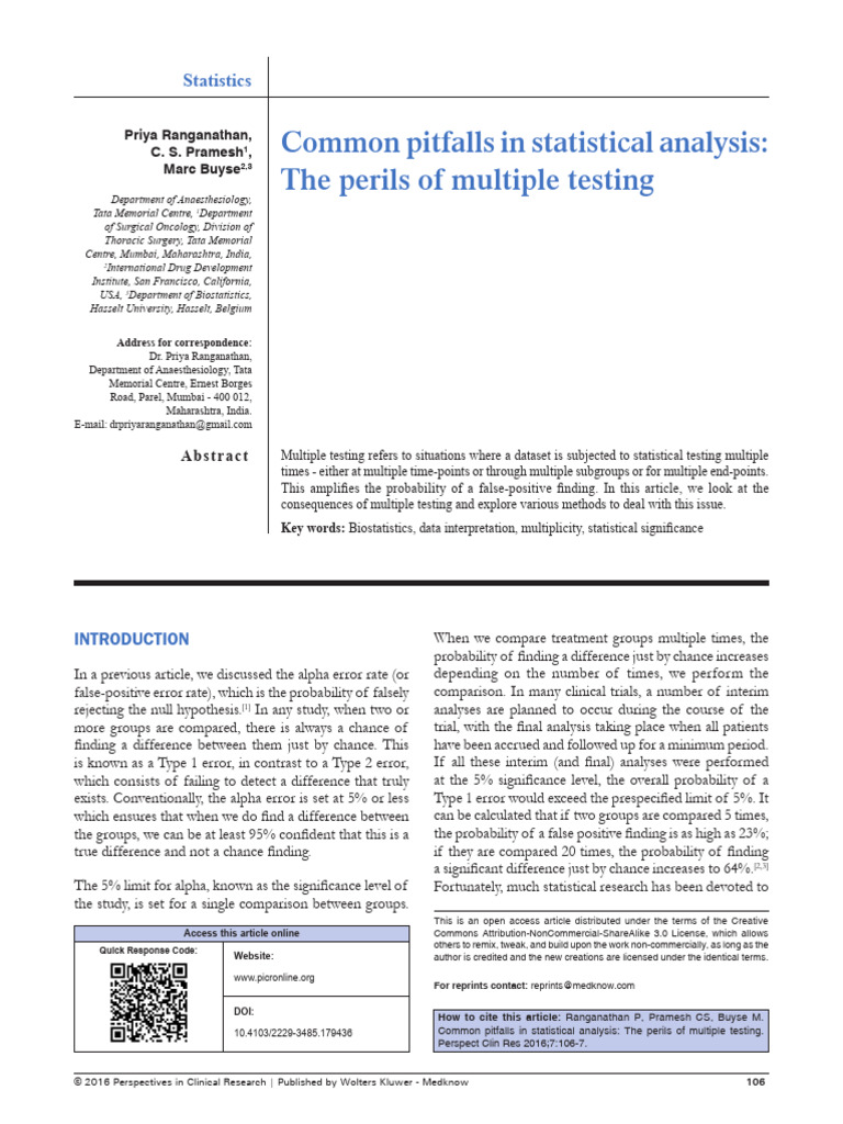 Common Pitfalls in Statistical Analysis The.9-1 | PDF