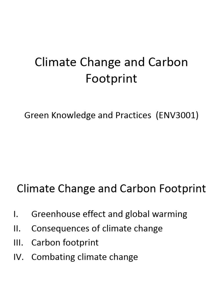 Topic 5 Climate Change and Carbon Footprint | PDF