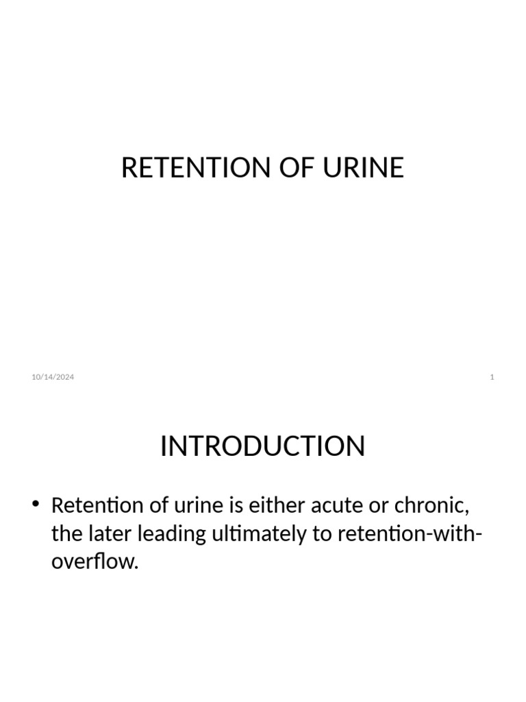Retention of Urine | PDF