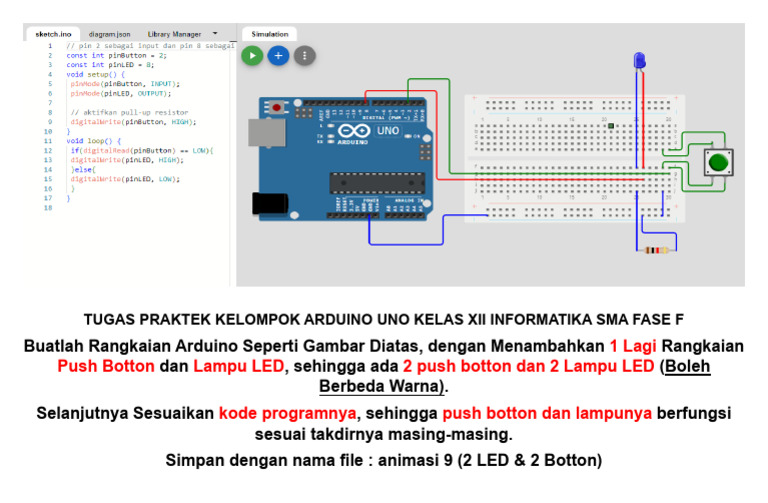 Tugas Praktek Kelompok Arduino Uno Kelas Xii Informatika Sma Fase F | PDF