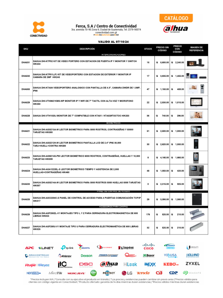 Catálogo Dahua Acceso e Intercom | PDF