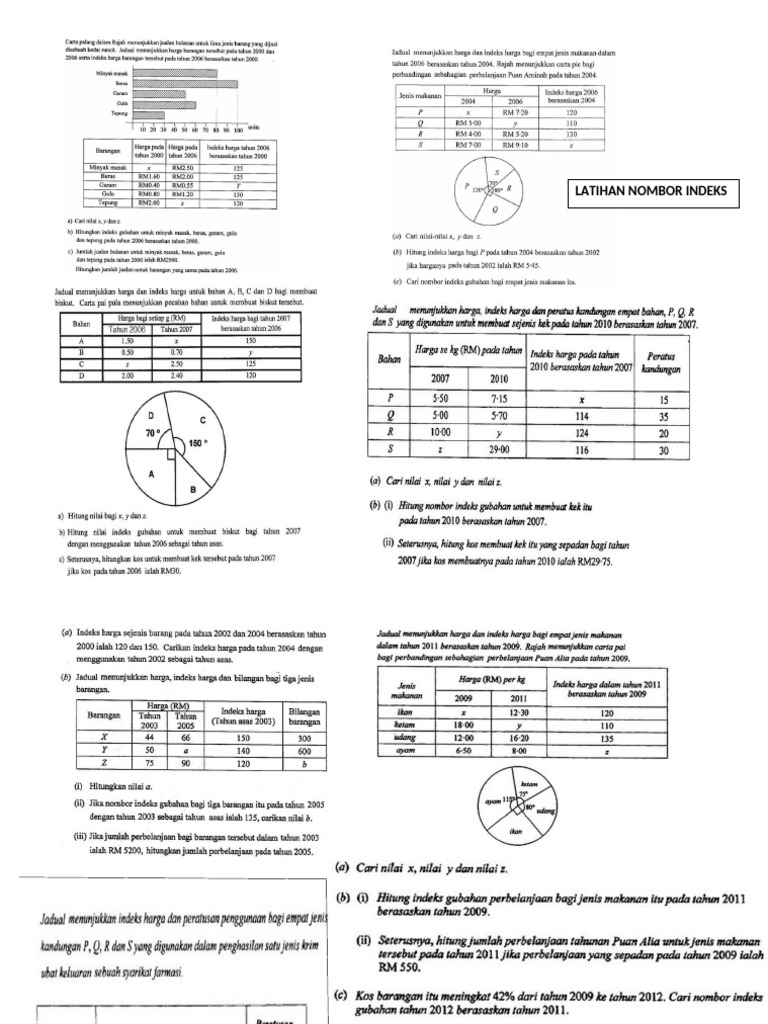 Latihan Nombor Indeks Addmath | PDF