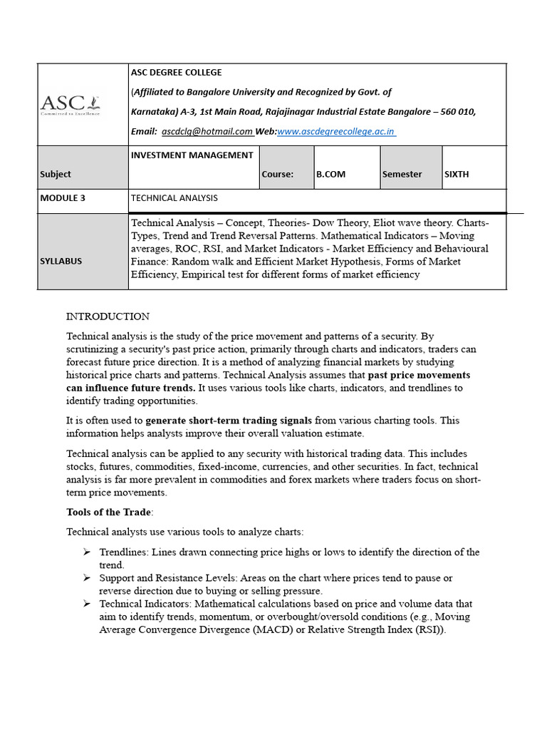 Module 3 Technical Analysis | PDF