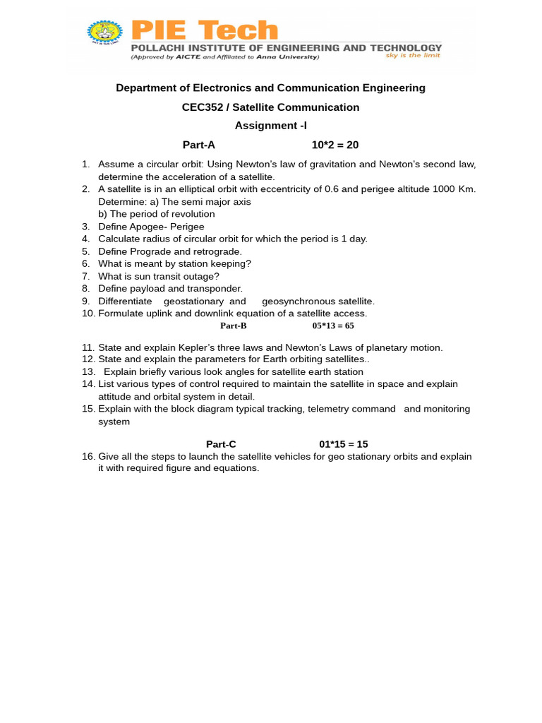 Unit-I Assignment QP | PDF