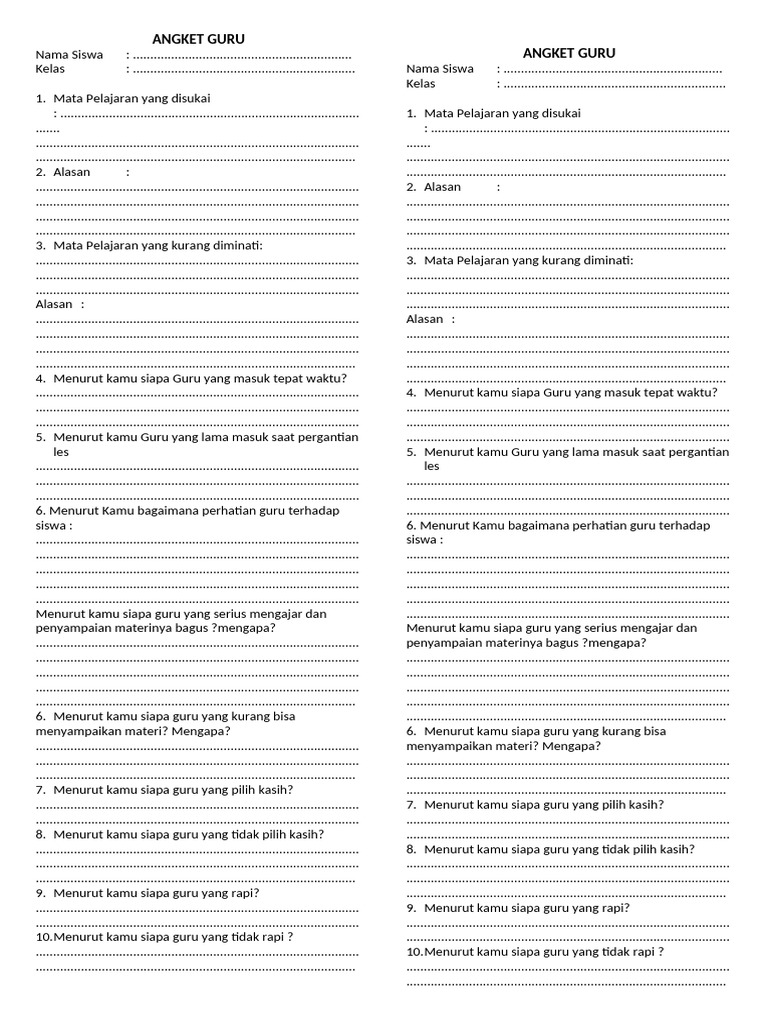 Angket Guru | PDF