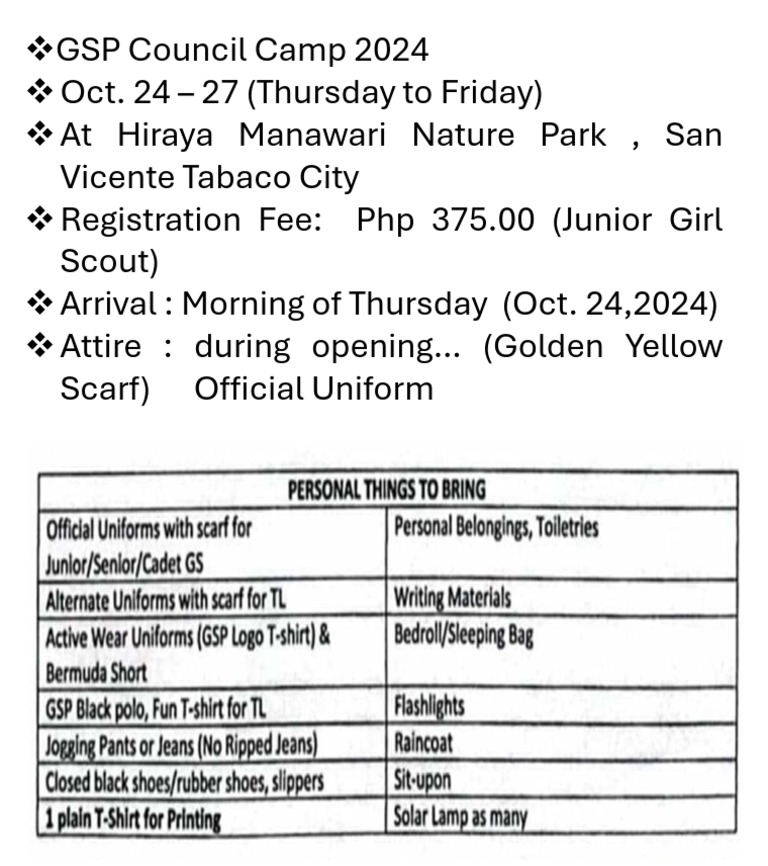 GSP Camp 2024 | PDF