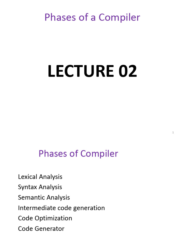 Phases of A Compiler | PDF
