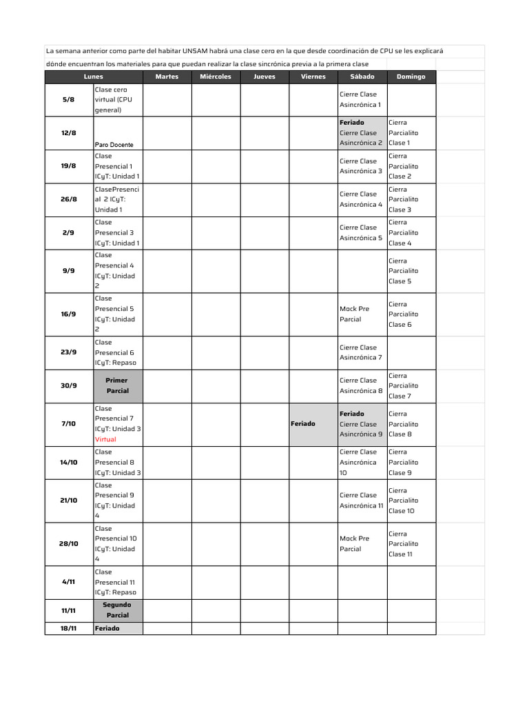 Nuevo Cronograma ICyT 2C-2024 | PDF