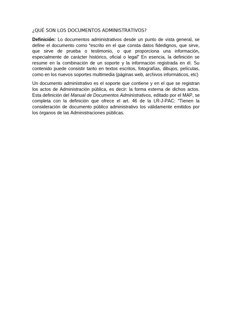 QUÉ SON LOS DOCUMENTOS ADMINISTRATIVOS | PDF