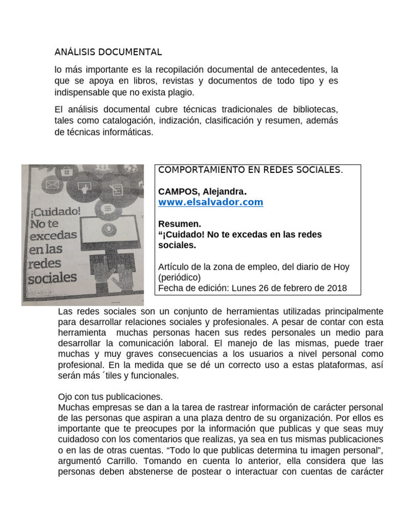 Análisis Documental | PDF
