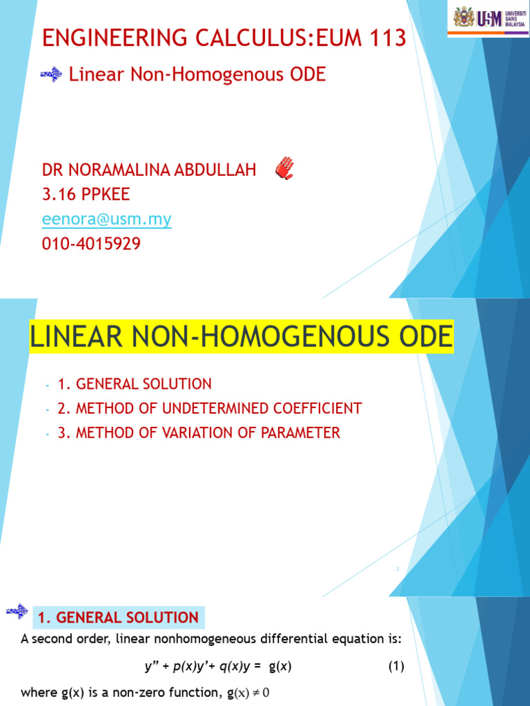2 - Linear Non-Homogenous Ode | PDF
