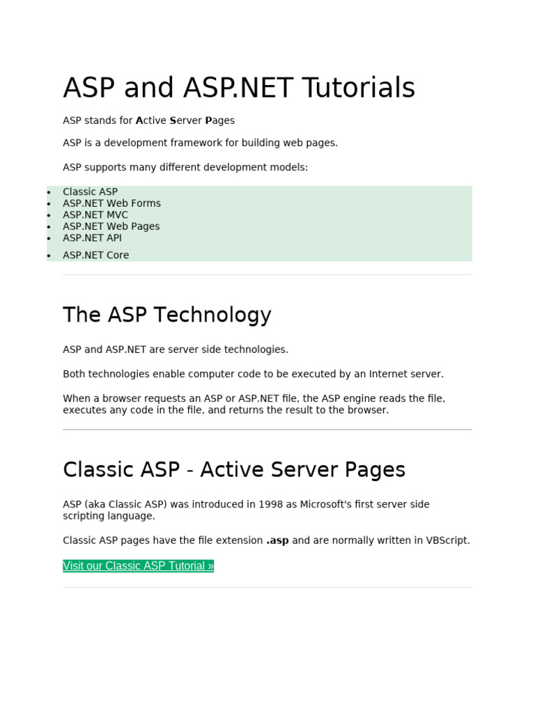 ASP and ASP | PDF